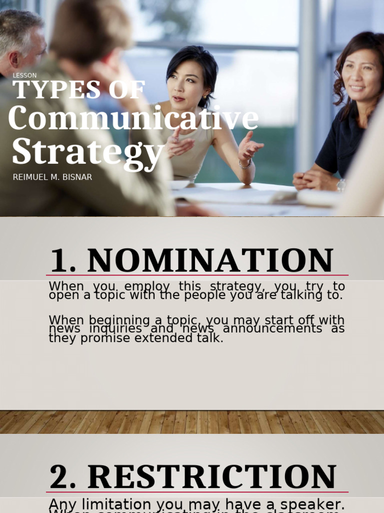OC. Typesofcommunicativestrategy | PDF | Conversation | Communication