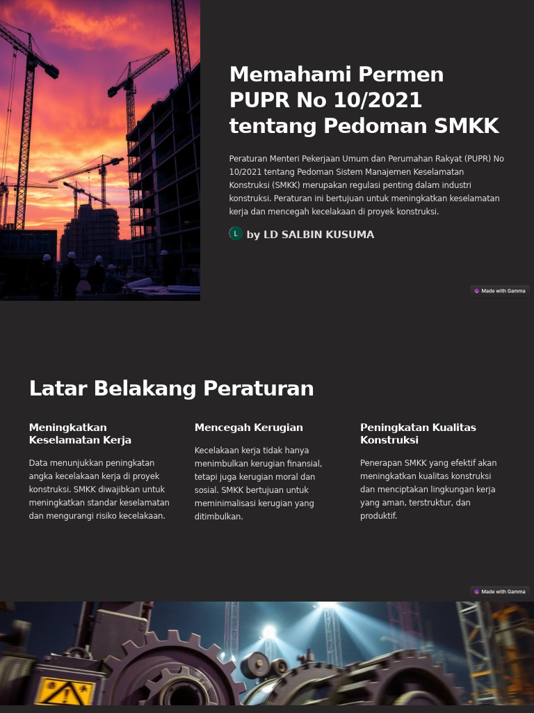 Memahami Permen PUPR No 102021 Tentang Pedoman SMKK | PDF
