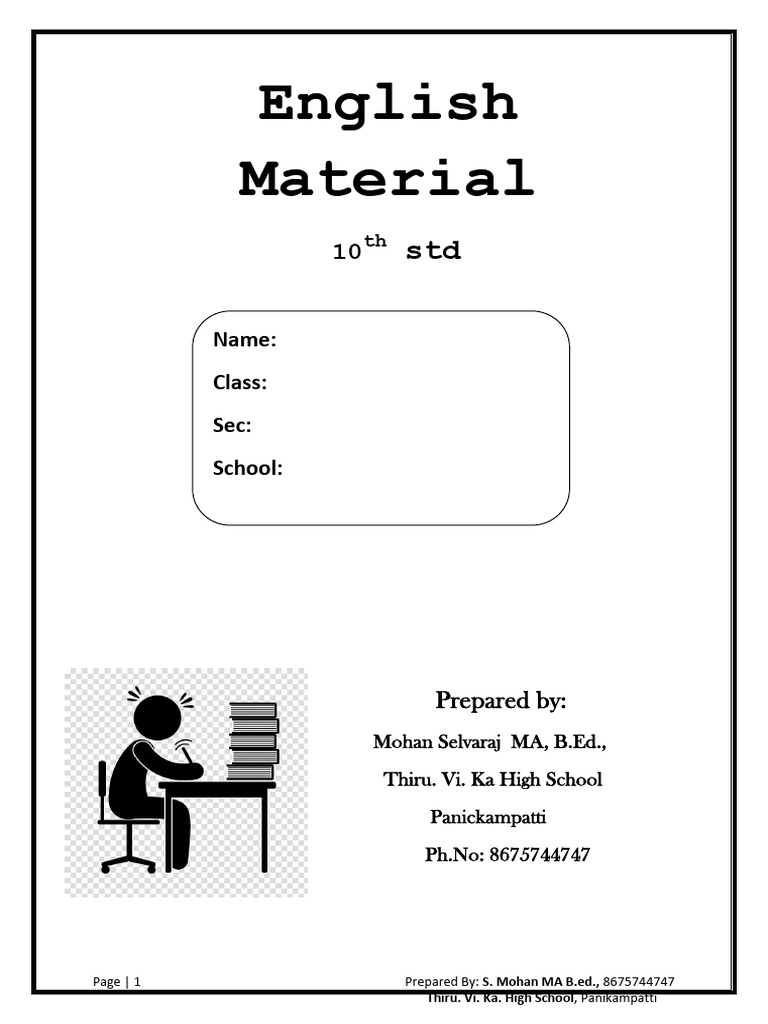 10th English Slow Learners Material | PDF | Cost Of Living