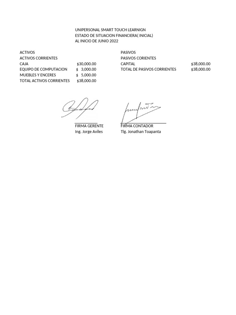 Firma de Jonathan en Documentos Financieros | PDF | Microeconomía ...