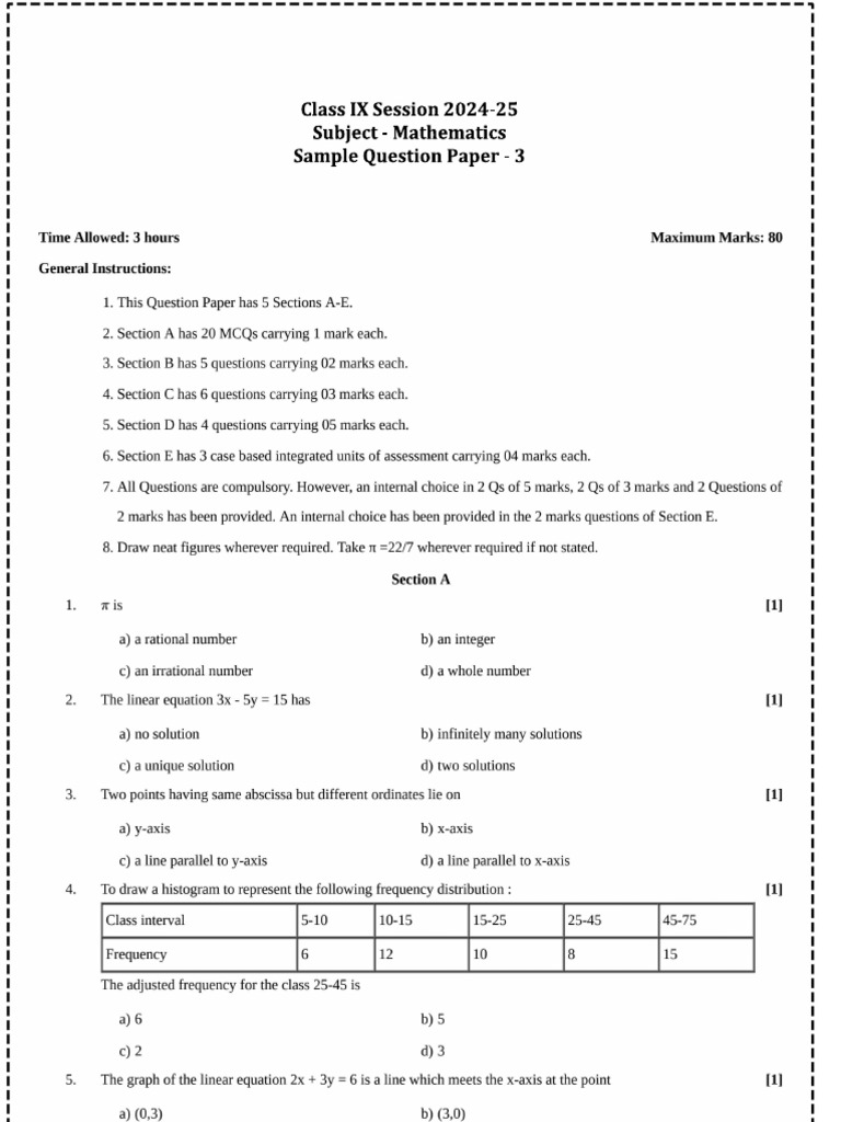 Sample Paper 3 | PDF