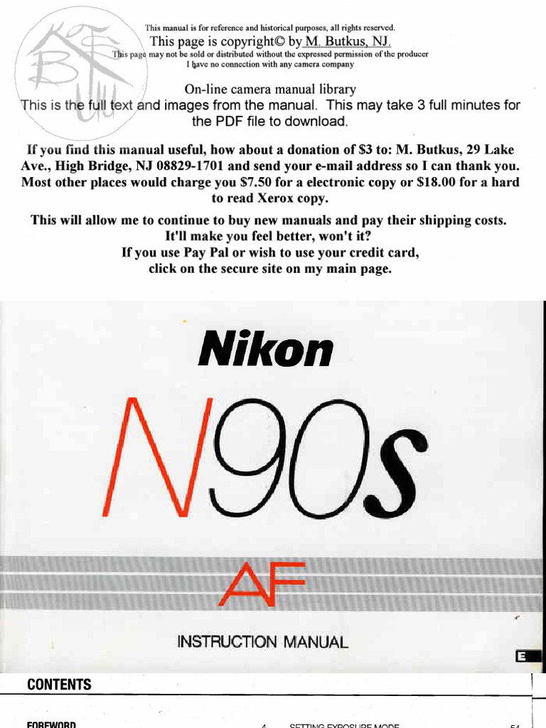 Nikon n90s Af | PDF | Optical Devices | Photography Equipment
