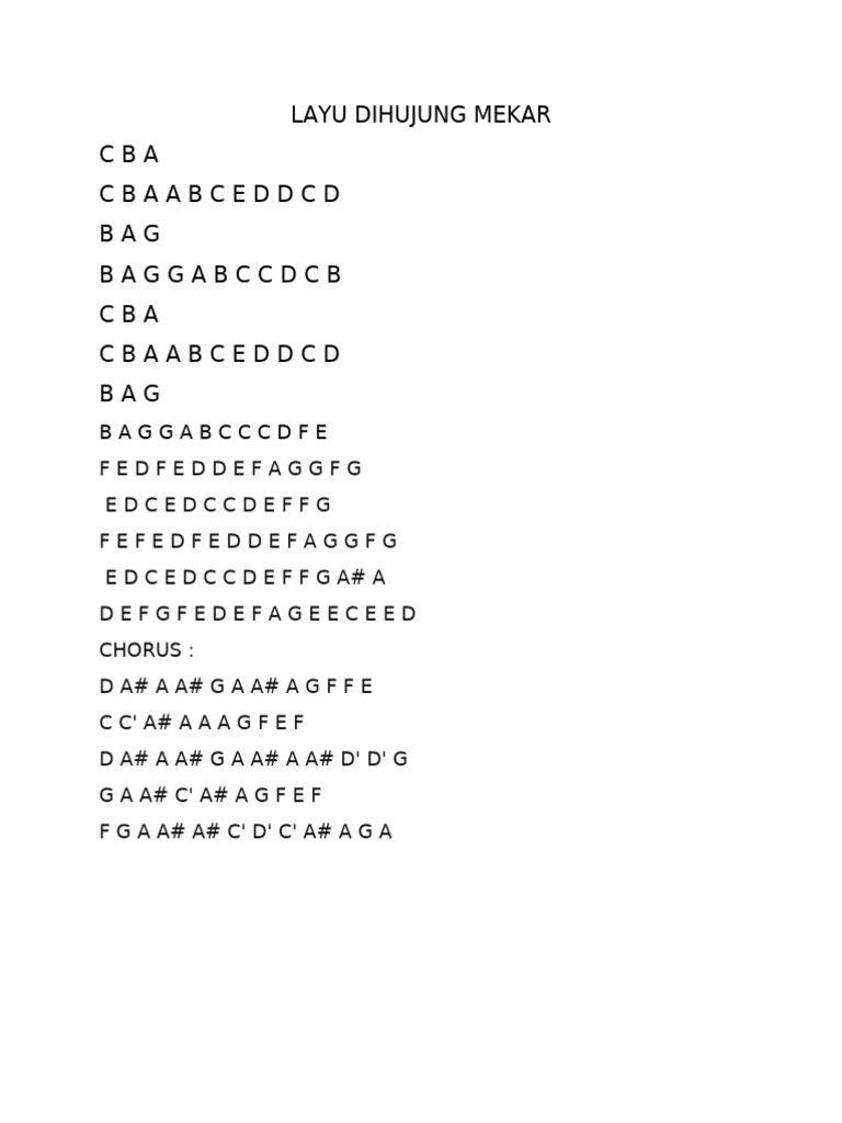 Chords and Lyrics for Layu Di Hujung Mekar | PDF