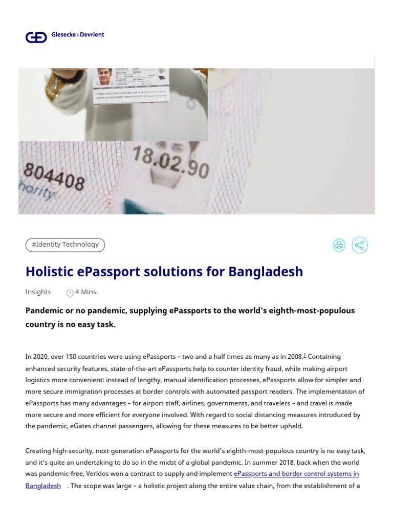 ePassport Solutions for Bangladesh | PDF