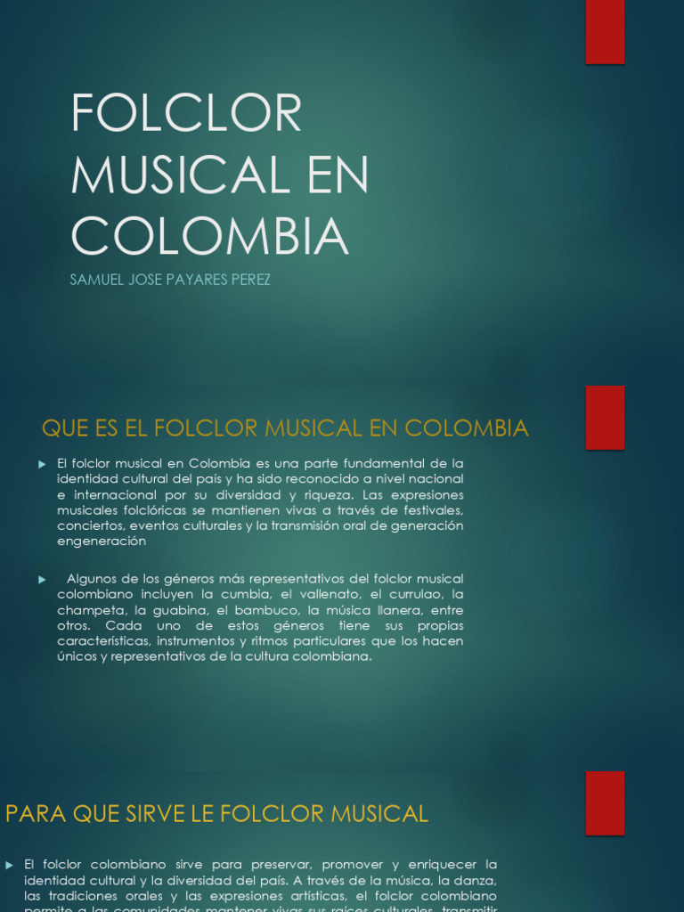 Folclor Musical Colombiano: Diversidad Cultural | PDF | Folklore | Colombia