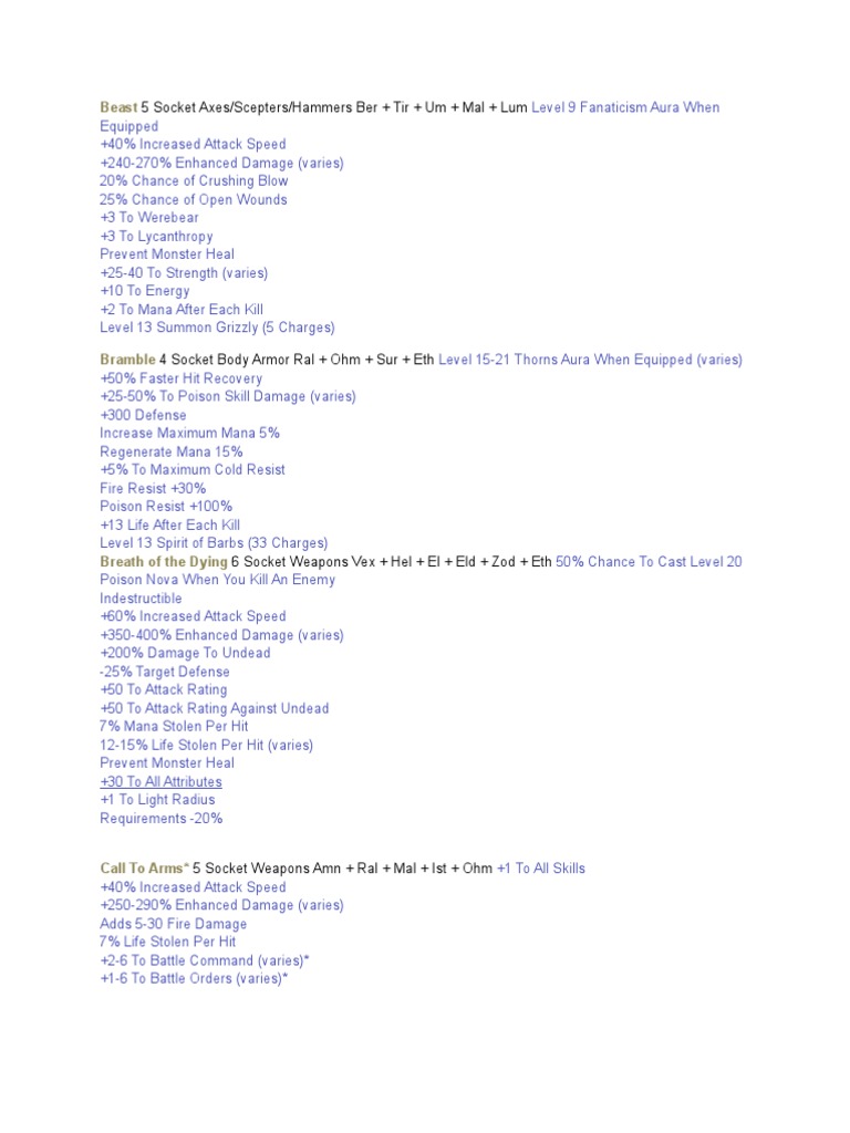 5 Socket Axes/Scepters/Hammers Ber + Tir + Um + Mal + Lum: Beast | PDF