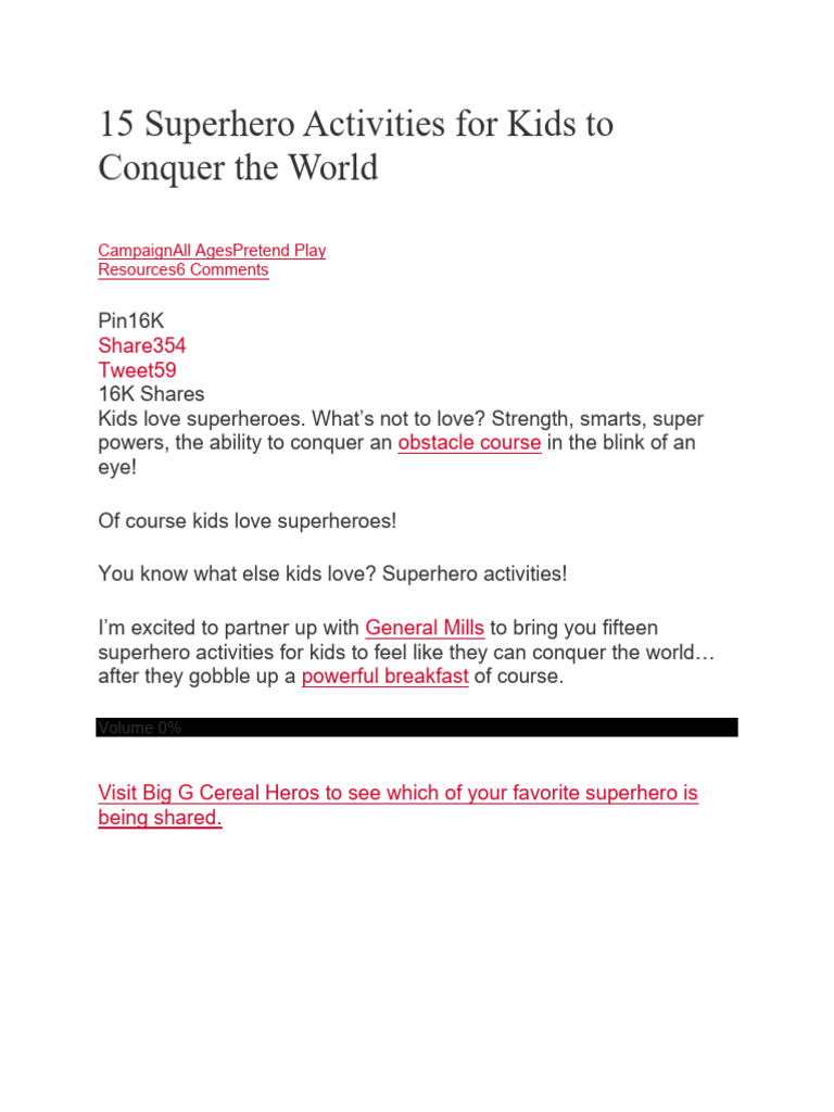 15 Superhero Activities For Kids To Conquer The World | PDF ...