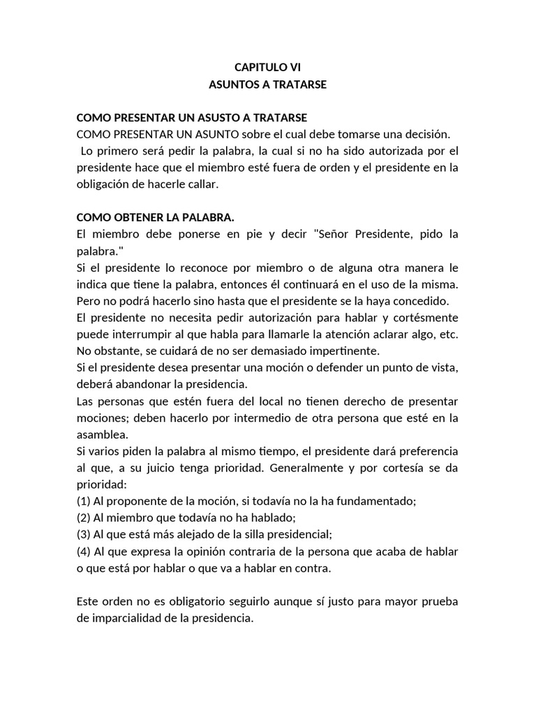 Asuntos A Tratarse y Las Votaciones | PDF | Votación | Gobierno