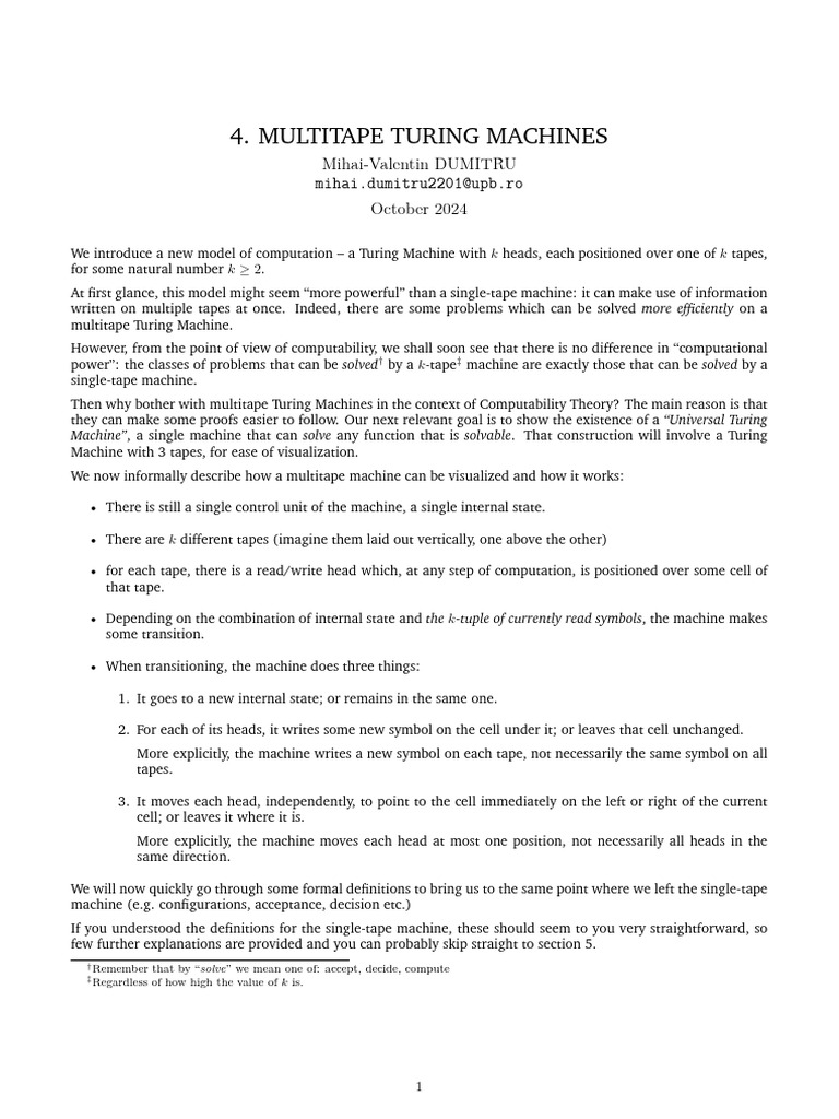 4-multitape | PDF | Theory Of Computation | Applied Mathematics