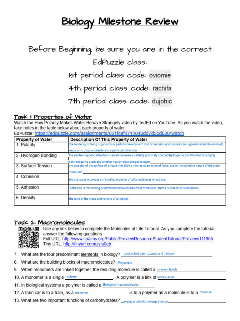MATIAS RODRIGUEZ TAYLOR - Biology Milestone Review Tasks 1 & 2 ...