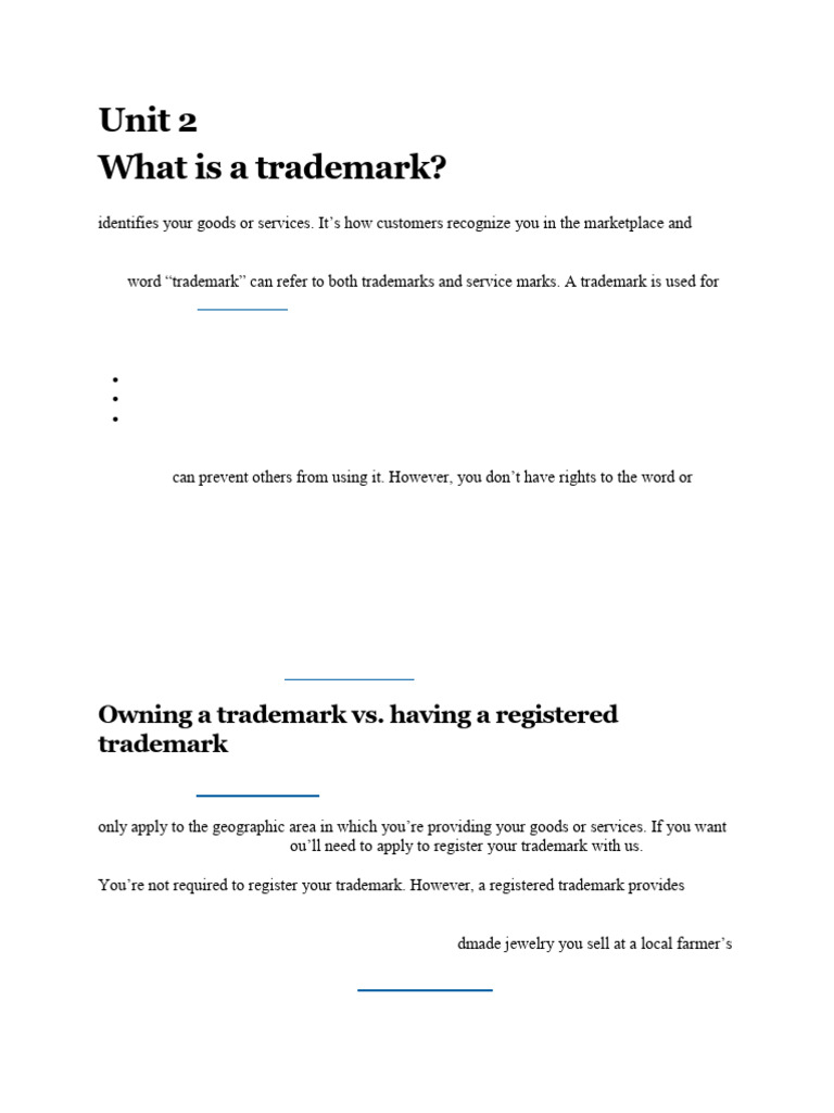 Trademark and Copyright UNIT-2 | PDF | Trademark | Brand