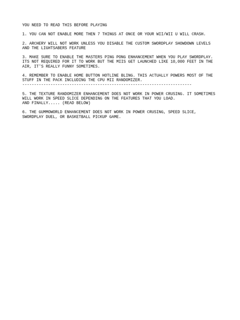 Important! Read This Before Playing | PDF