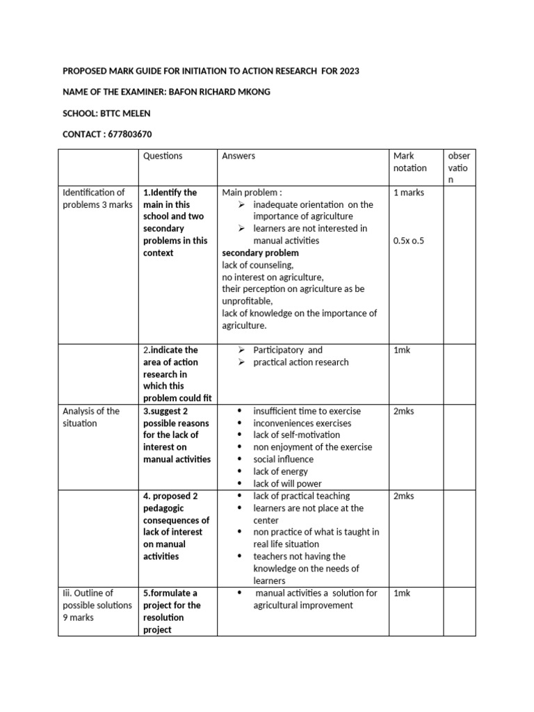 Capiemp Mark Guide For Innitiation To Action Research by Bafon | PDF ...