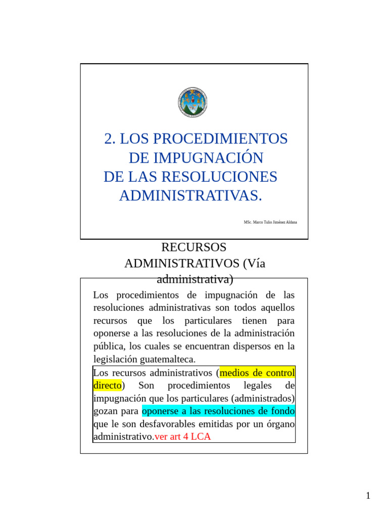 Procedimientos de Impugnación de Las Resoluciones Administrativas | PDF ... Procedimientos de Impugnación de Las Resoluciones Administrativas | PDF ...