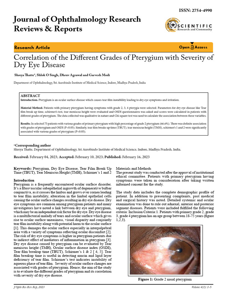 Correlation_of_the_Different_Grades_of_Pterygium_w | PDF | Medical ...