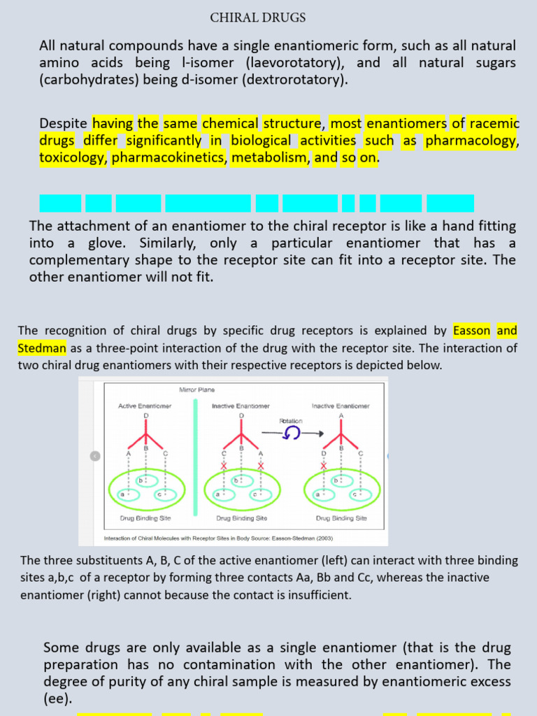 Chiral Drugs NY | PDF | Chirality (Chemistry) | Organic Chemistry