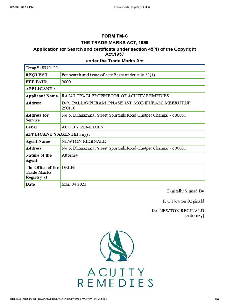 Acuity Remedies, Form | PDF