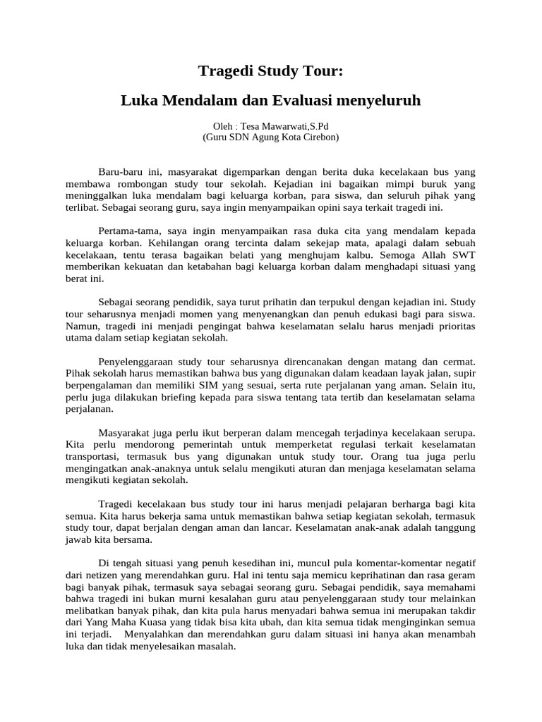 Artikel Tragedi Study Tour | PDF