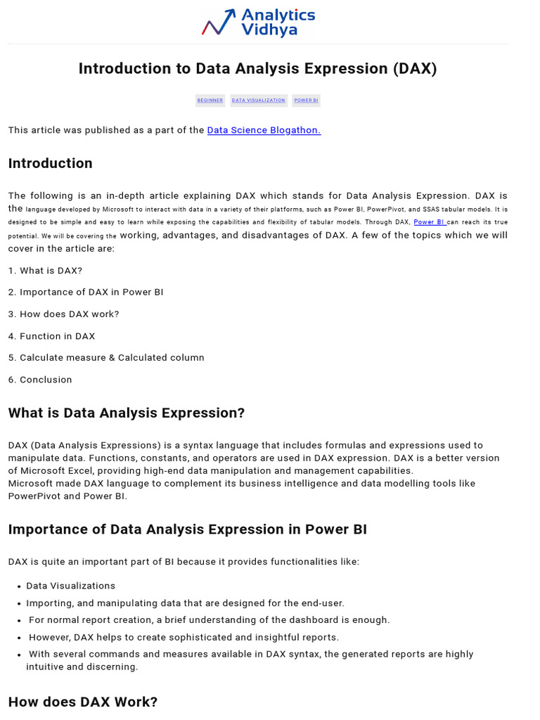 Introduction to DAX | PDF | Summation | Function (Mathematics)