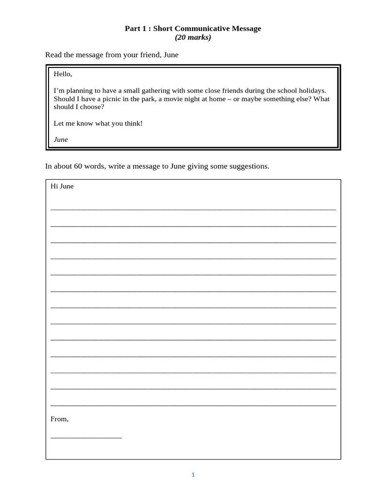 Form 1 Paper 2 Set 1 Edited | PDF