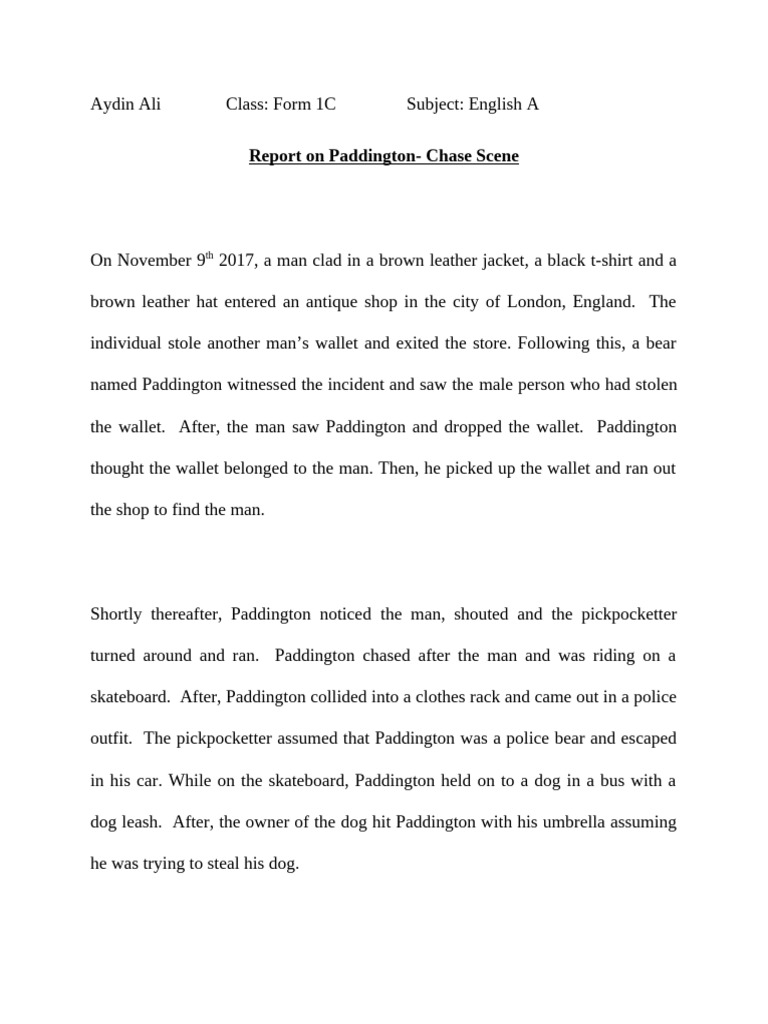 Paddington Report | PDF