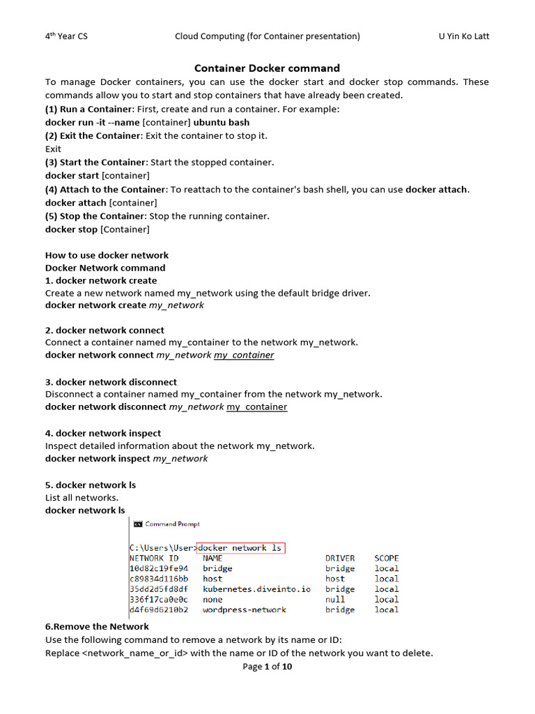 Docker (Containerization) Presentation Lab 1 and Lab 2 | PDF | Word ...