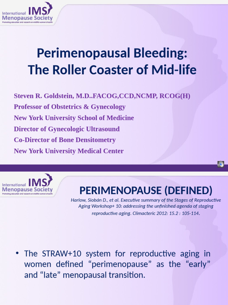 Goldstein Perimenopausal Bleeding | PDF | Menopause | Endocrine System