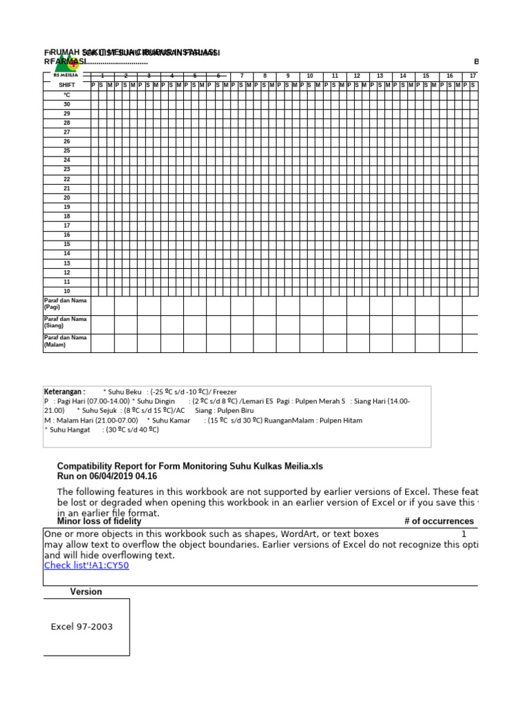Form Monitoring Suhu Ruanganxls PDF Free | PDF | Microsoft Office ...