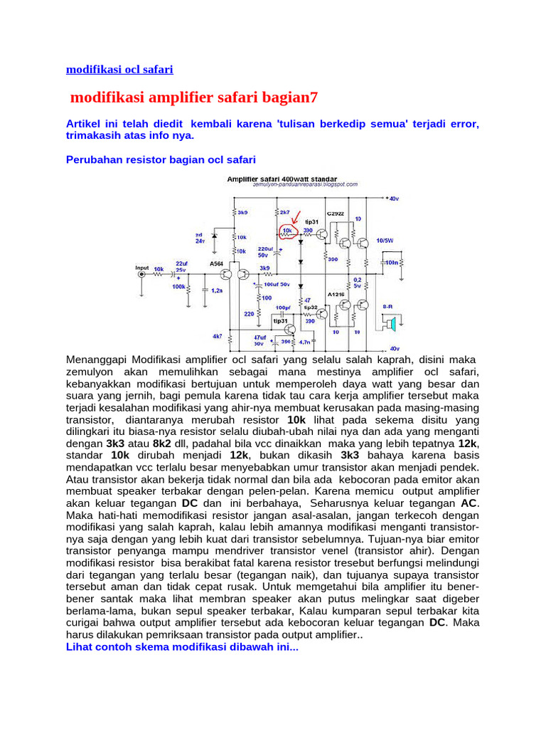 modifikasi ocl safari | PDF