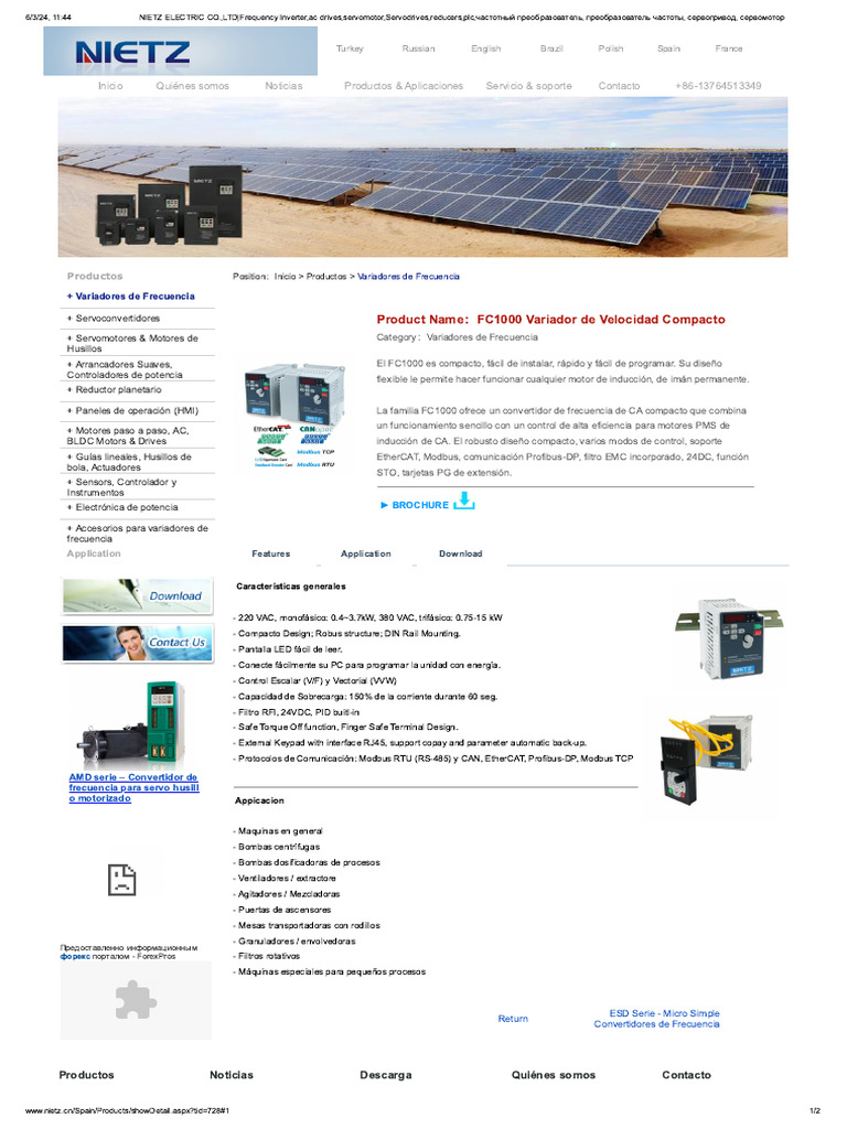 NIETZ ELECTRIC CO.,LTD - Frequency Invert.. FC1000 | PDF