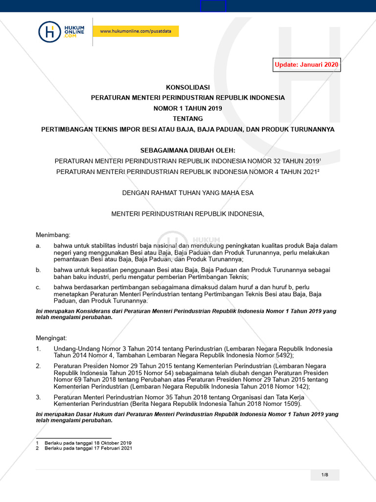 PERMEN_PERIN_1_2019_REV-MAR21_KNS (1) | PDF