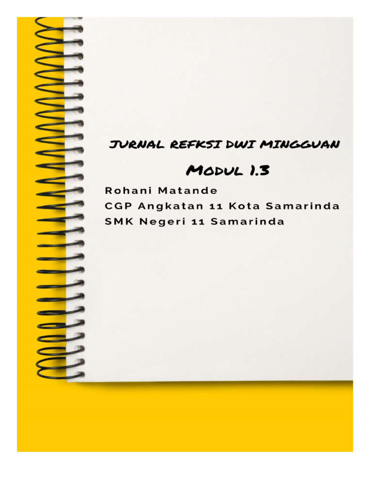 Jurnal Refleksi Dwi Mungguan - 1.3 - Rohani Matande | PDF