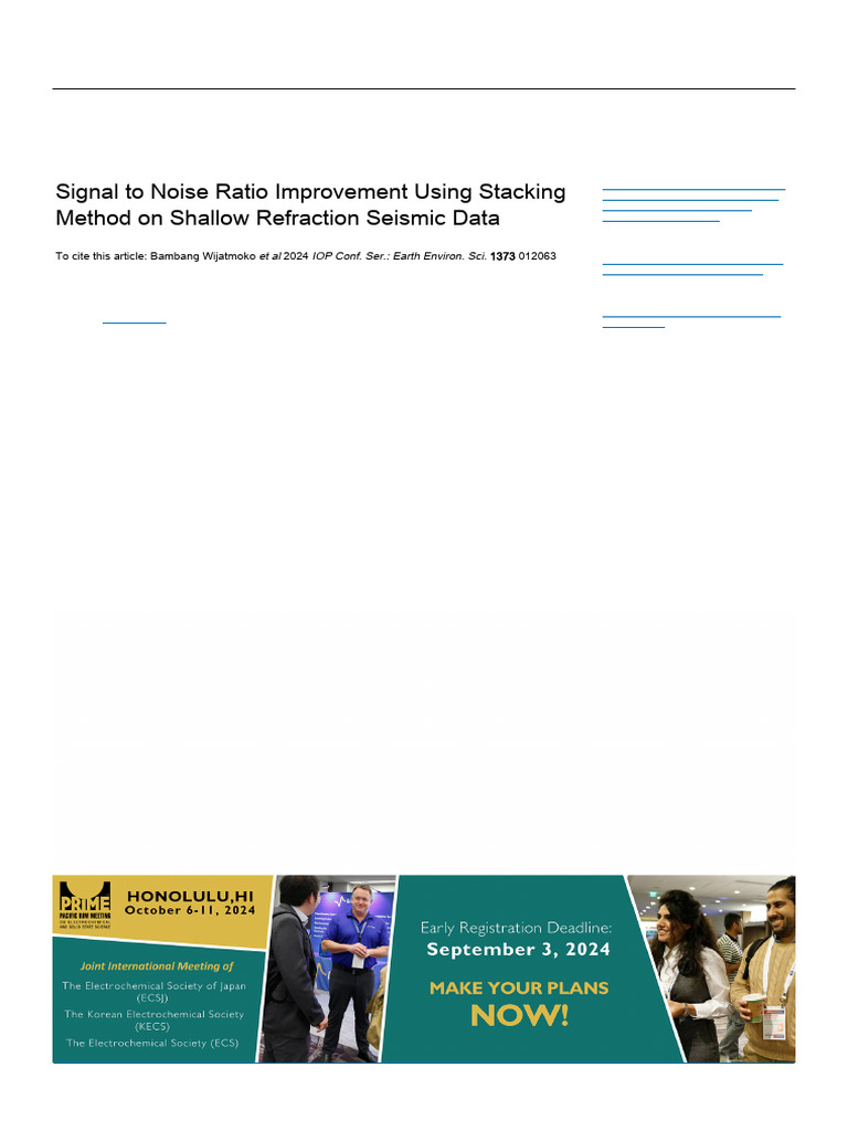 Signal To Noise Ratio Improvement Using Stacking M | PDF | Signal To Noise Ratio | Spectral Density