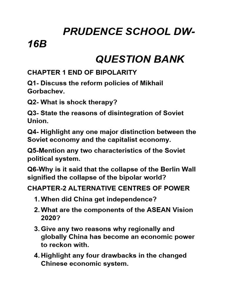 Grade 12 question bank for political | PDF | Globalization | United Nations