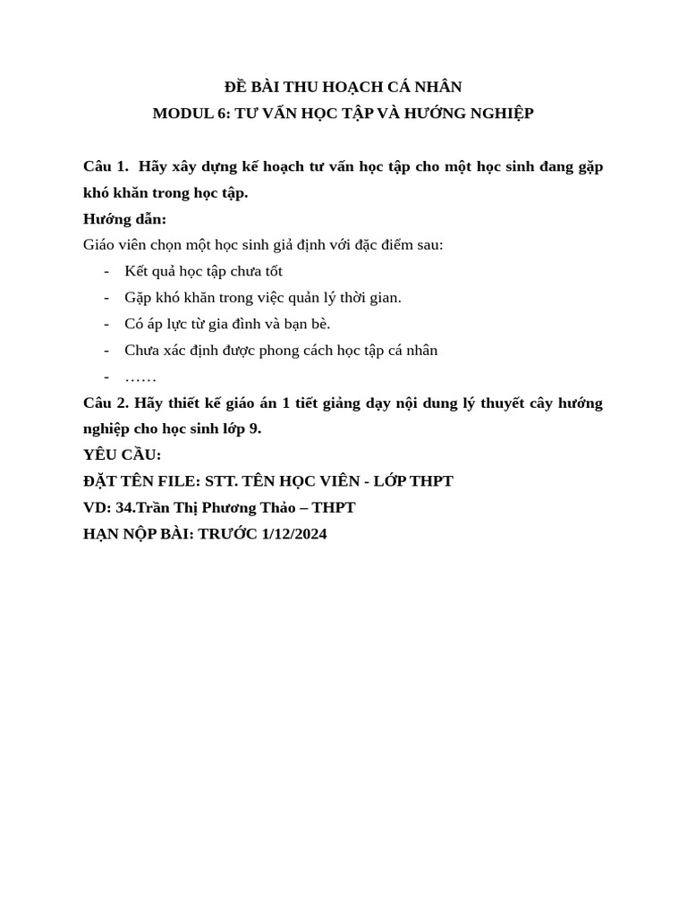 Đề Bài Thu Hoạch Md6 - Thcsdoc | PDF