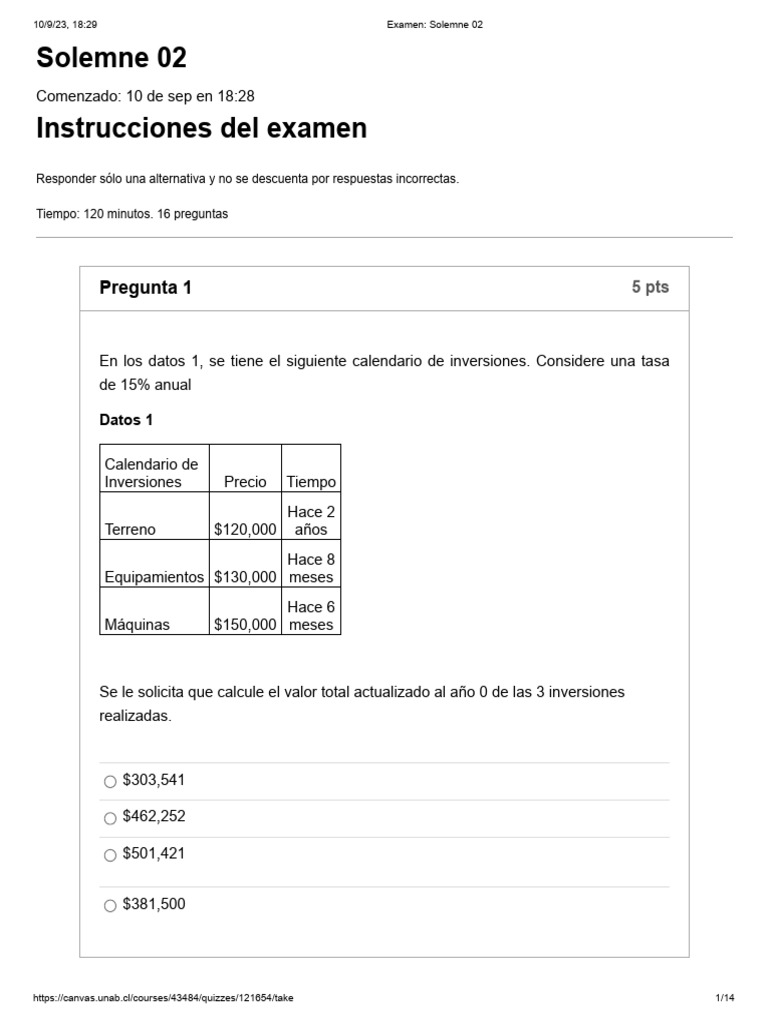 Examen_ Solemne 02 | PDF | Tasa interna de retorno | Contabilidad ... Examen_ Solemne 02 | PDF | Tasa interna de retorno | Contabilidad ...