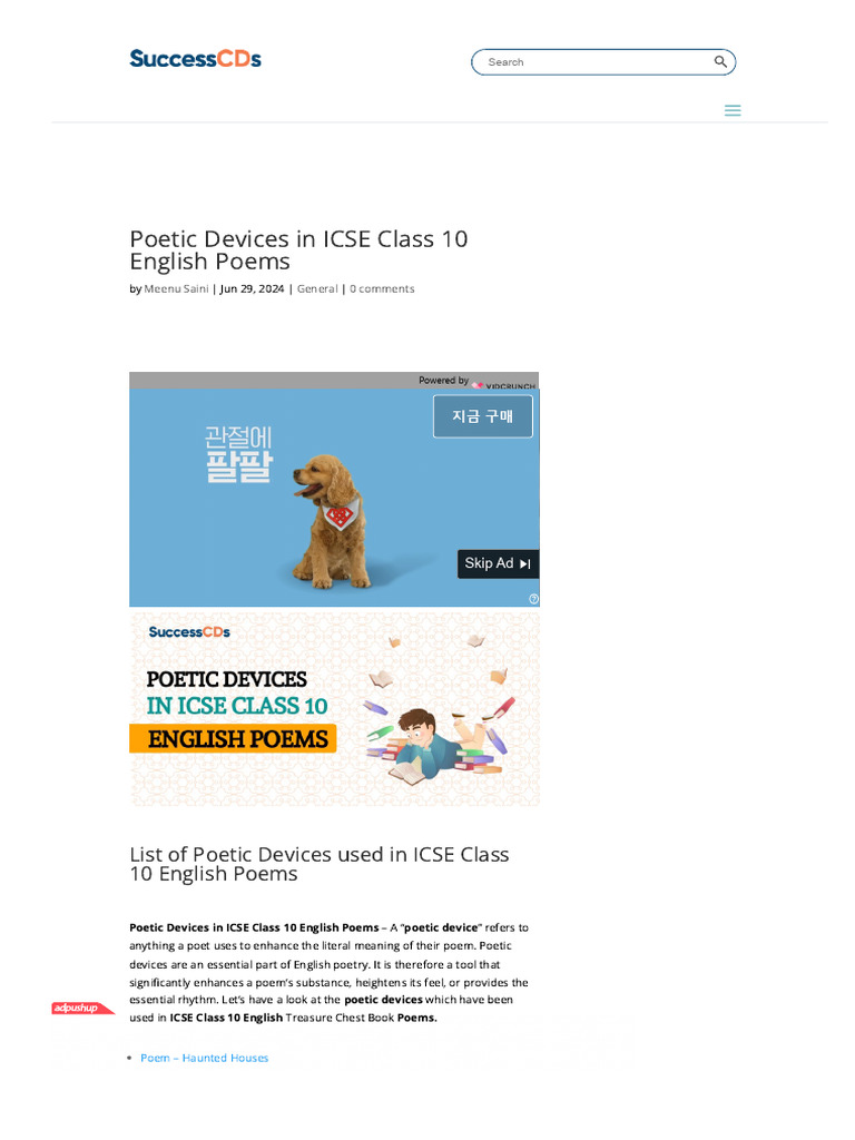 Poetic Devices in ICSE Poetry | PDF | Poetry | English Grammar