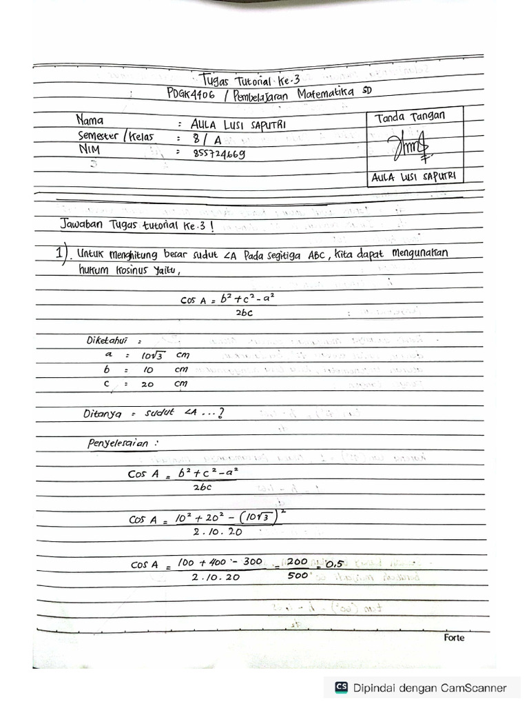 TUGAS 3_AULA LUSI SAPUTRI_PEMBELAJARAN MATEMATIKA SD | PDF