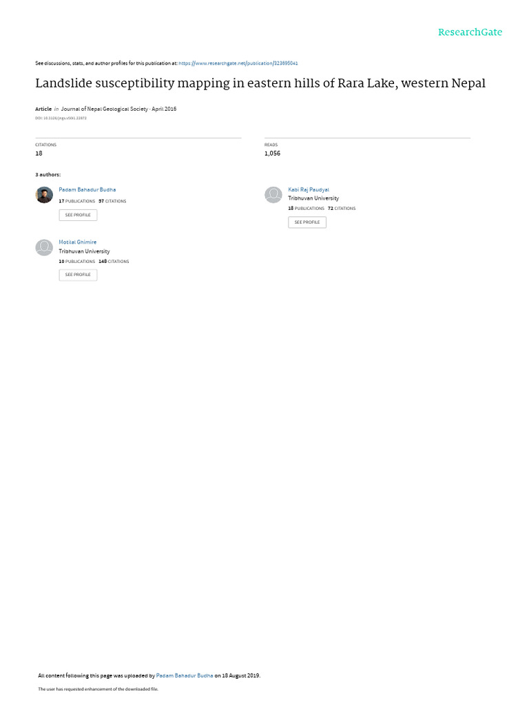 Landslidesusceptibilitymappingineasternhillsof Rara Lakewestern Nepal ...