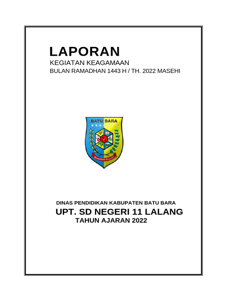 Laporan Berita Acara Rohis Upt SDN 11 Lalang | PDF