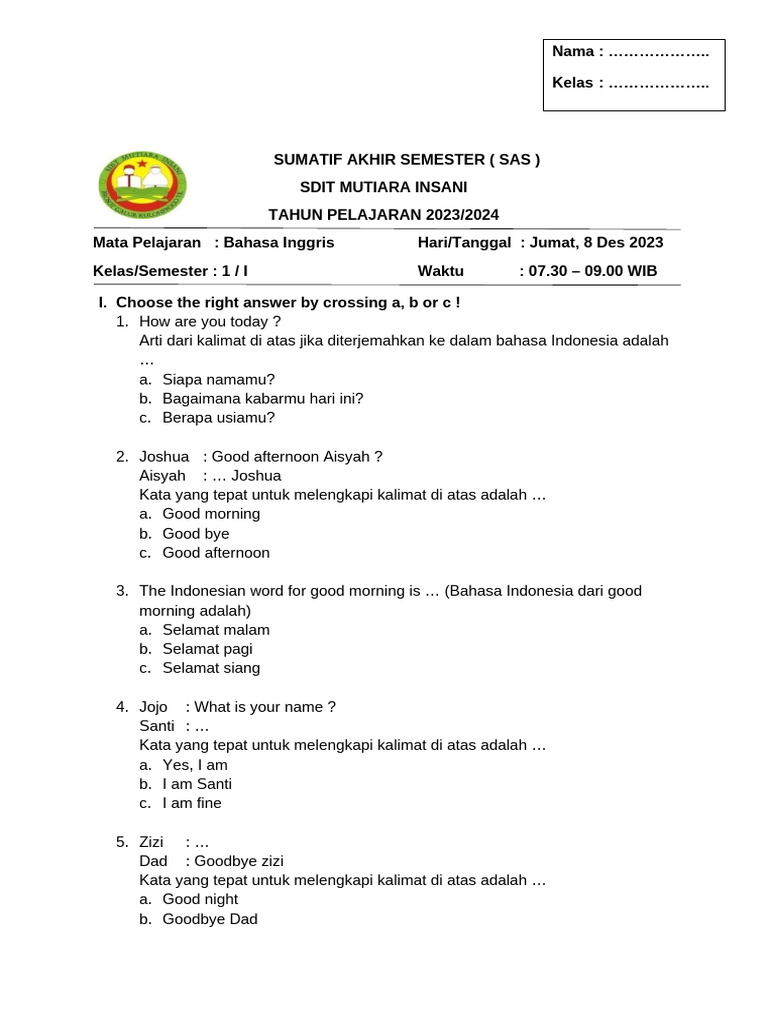 Sas B. Ing (1) T. P 2023-2024 | PDF