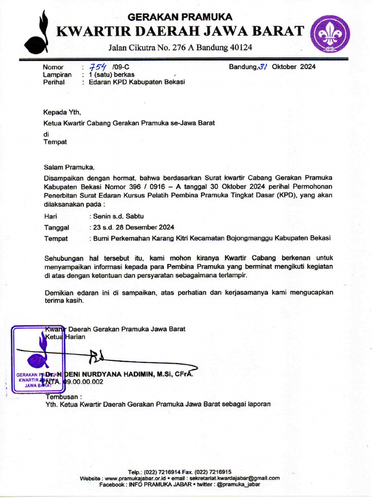 Edaran KPD Kabupaten Bekasi | PDF