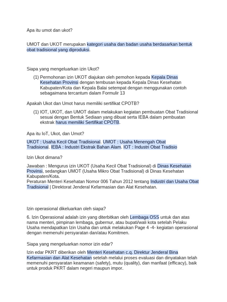Apa Itu Umot Dan Ukot | PDF