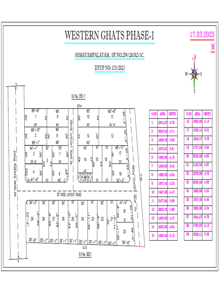 WESTERN GHATS PHASE I.DTCP FINAL LAYOUT-Model | PDF