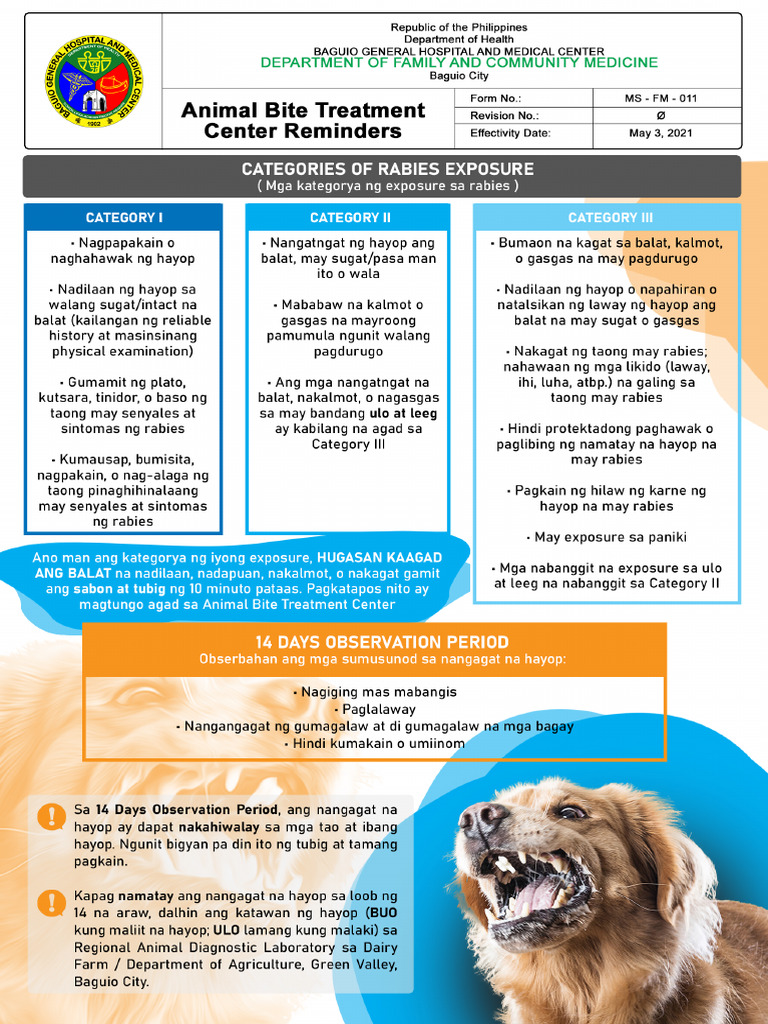 BGHMC Animal Bite Treatment Center ABTC Reminders | PDF