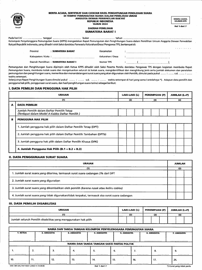 MODEL C-HASIL SALINAN DPR | PDF
