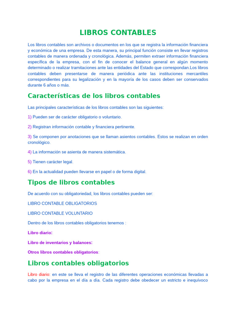 Libros Contables | PDF | Contabilidad | Servicios financieros