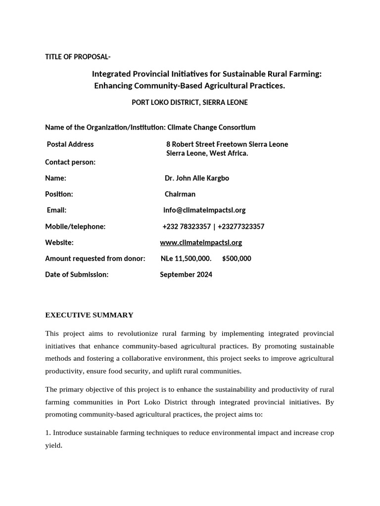 Cic Agriculture Project Pdf Agriculture Sustainable Agriculture