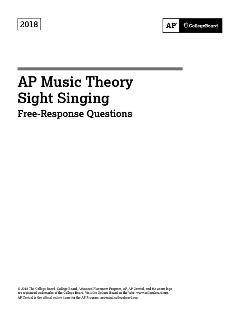 Ap18 FRQ Music Theory Sight Singing | PDF | Music Theory | Singing