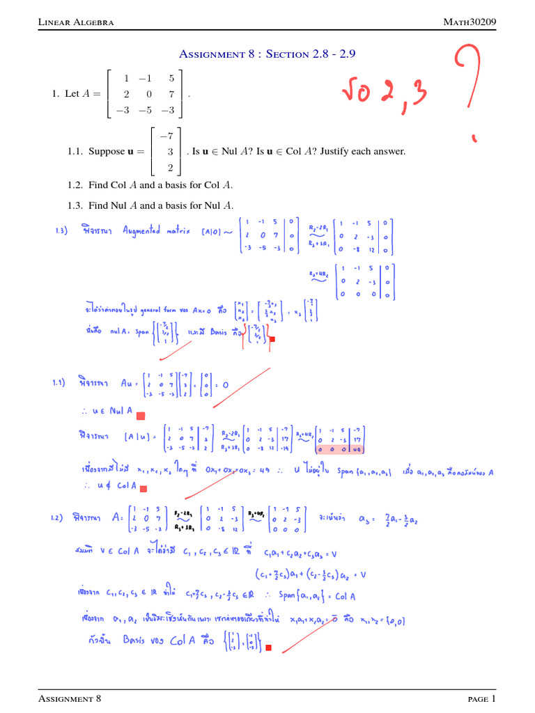 Assignment8-Section2.8-2.9 | PDF | Algebra | Linear Algebra